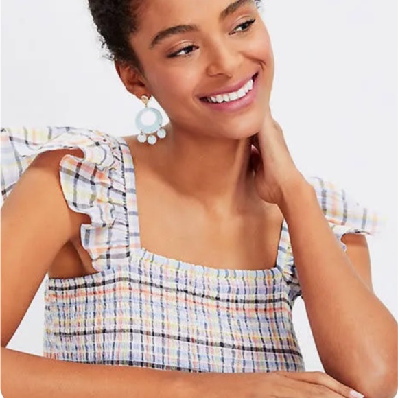 LOFT | Tops | Loft Smocked Peplum Shell | Poshmark